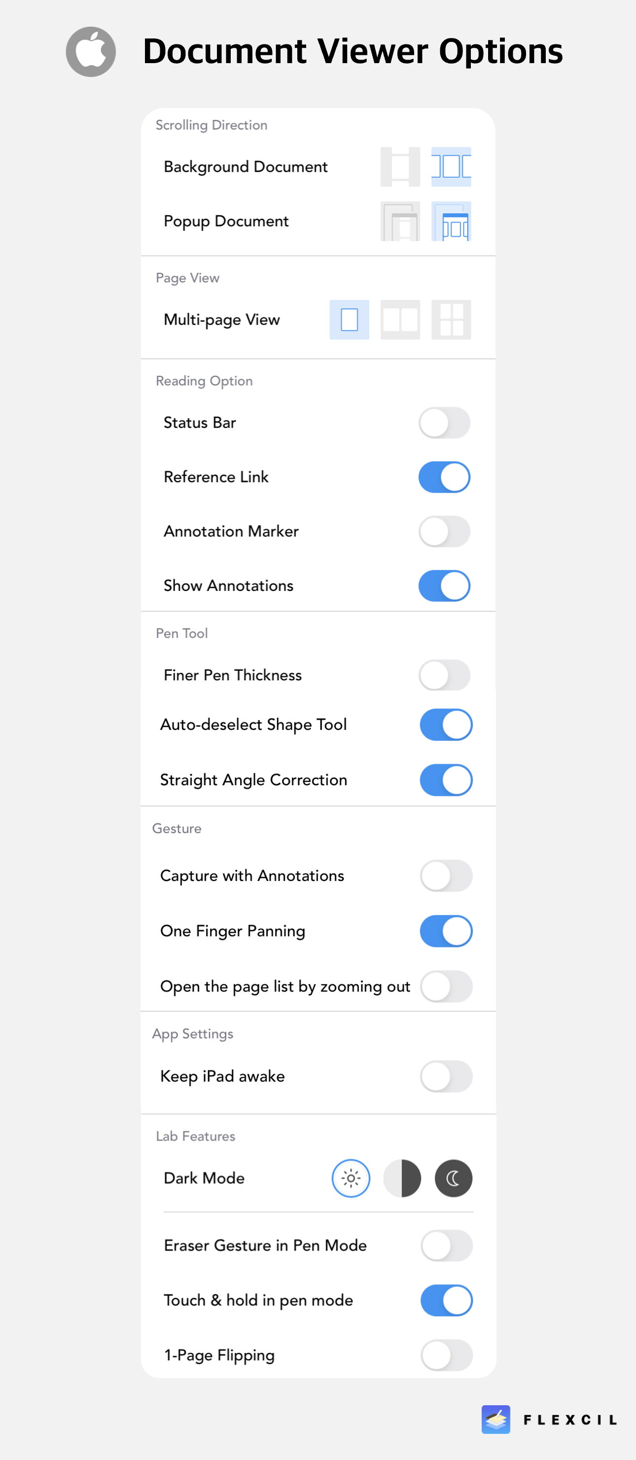 [iOS] Document View Settings – Flexcil Help Center